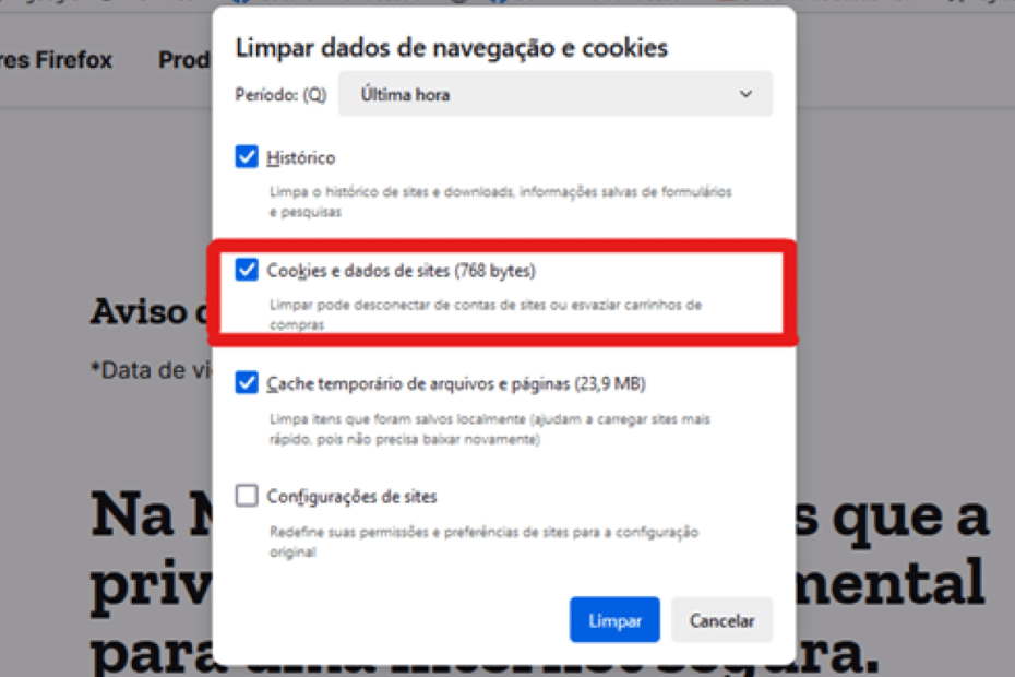 Como limpar Histórico, Cache e Cookies do navegador Firefox? • Proddigital
